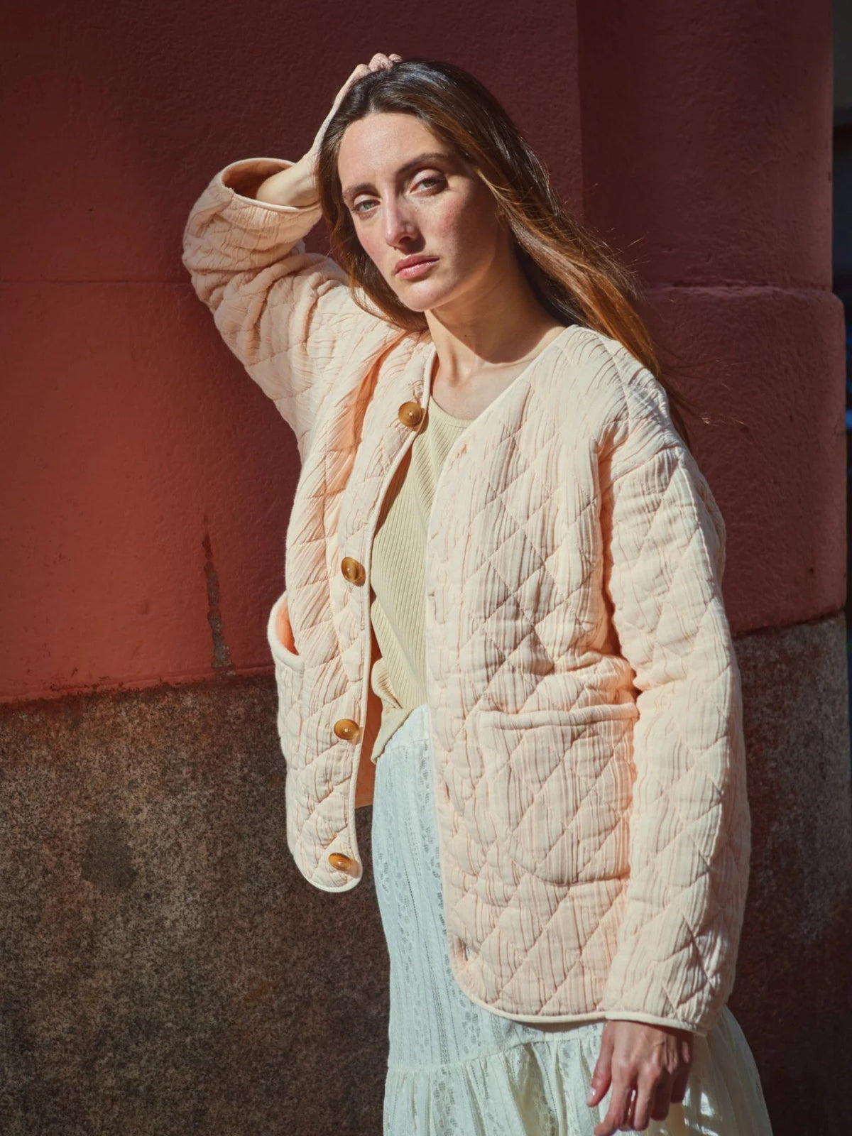 Millet Cotton Quilted Jacket - Poudre Organic | Sustainable Outerwear